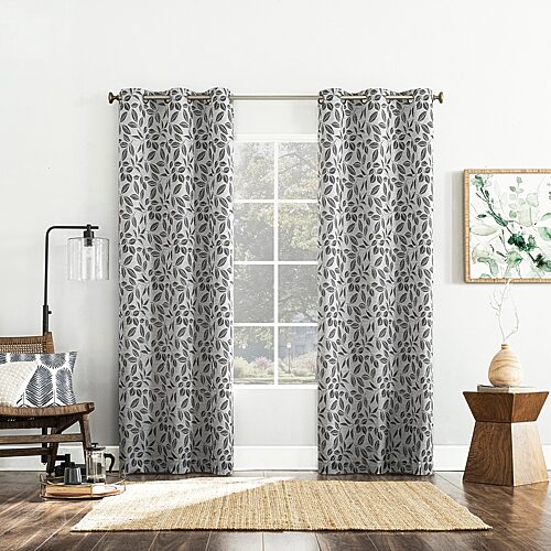 Click here for Satti Embroidered Leaf 100 Blackout Grommet Curtai... prices