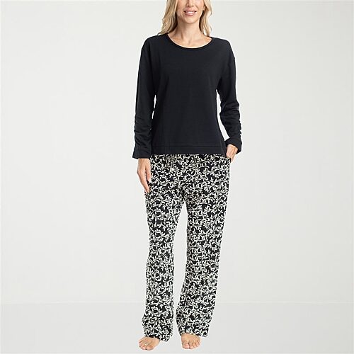Click here for Muk Luks Womens Sweater Weather Pajama Set - Black... prices