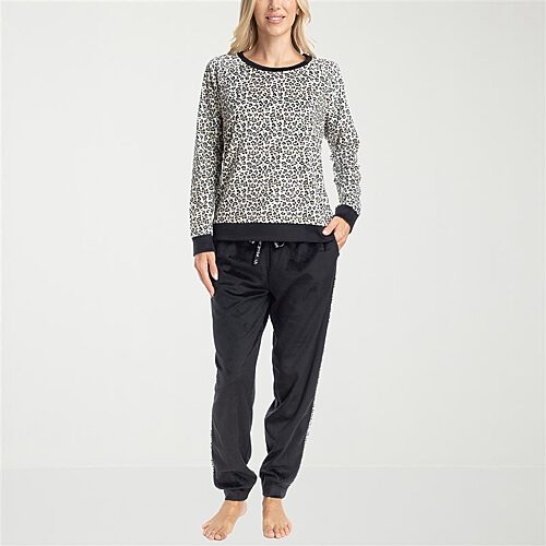 Click here for Muk Luks Likely to Lounge Pj Set - Black Leopard prices