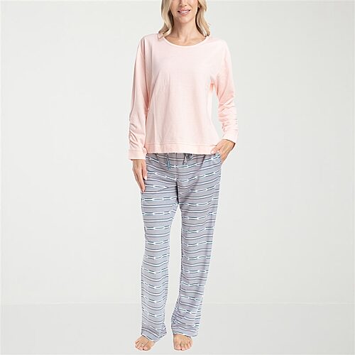 Click here for Muk Luks Womens Sweater Weather Pajama Set - Blush... prices