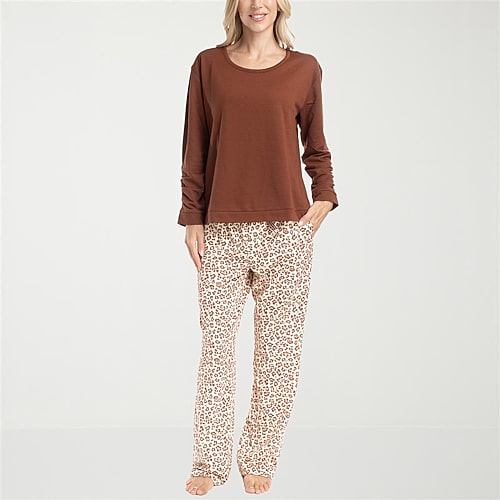Click here for Muk Luks Womens Sweater Weather Pajama Set - Caram... prices