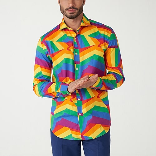 Click here for OppoSuits Mens Zig Zag Rainbow Shirt - Perfect For... prices