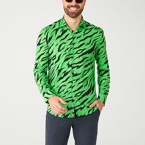 Click here for OppoSuits Mens Shirt - Long Sleeved Wild Animal Pr... prices