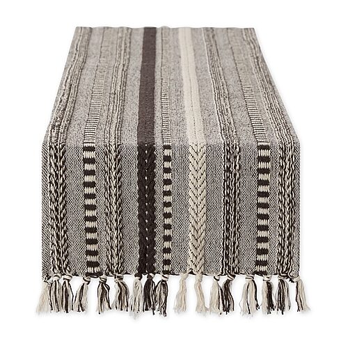 Click here for Design Imports Dark Brown Braided Stripe Table Run... prices