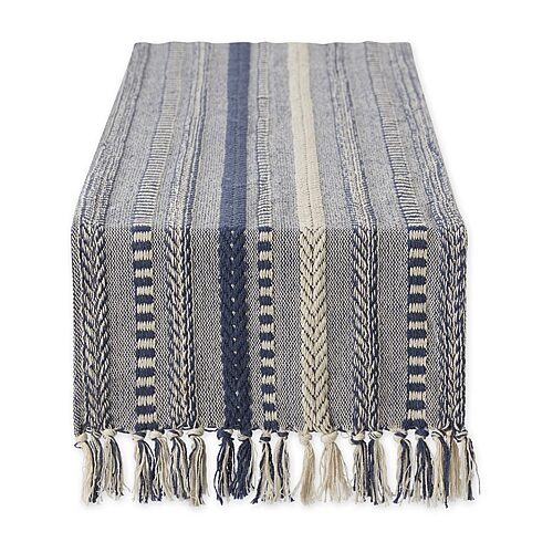 Click here for Design Imports French Blue Braided Stripe Table Ru... prices