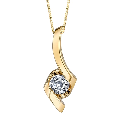 Click here for Sirena 1/3 CT. Natural Diamond Solitaire 14K Yello... prices