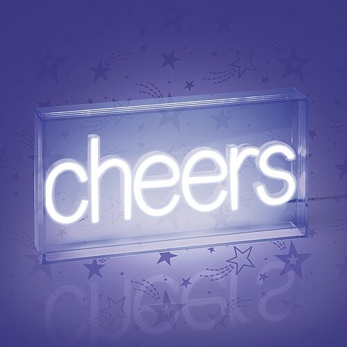 Click here for Merkury Cheers Neon Box Sign  One Size  White prices