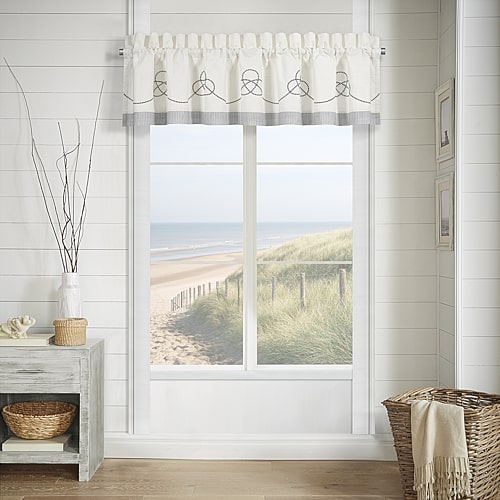 Click here for J Queen New York Shore Straight Window Valance - N... prices