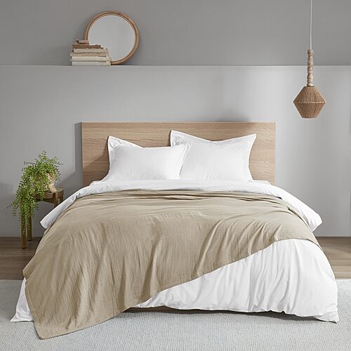Click here for Madison Park Gauze Blanket  King - Tan prices