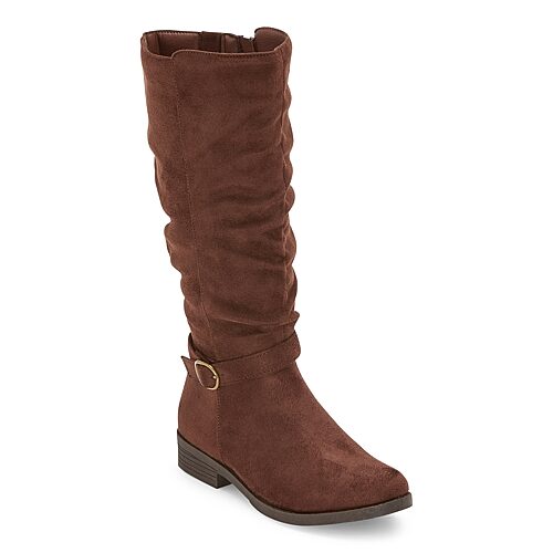 Click here for Pop Womens Chambers Flat Heel Slouch Boots  6 Medi... prices