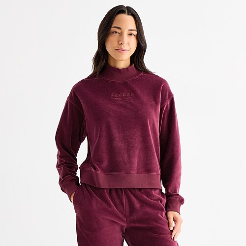 Click here for Reebok Womens Long Sleeve Velour Mock Neck Top  La... prices