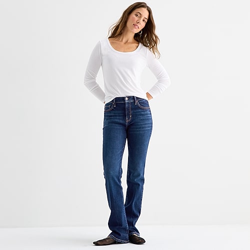 Click here for a.n.a Womens High Rise Bootcut Jean  18 Petite Sho... prices