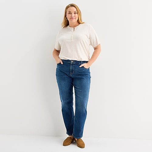Click here for Liz Claiborne Lana Womens Plus High Rise Straight... prices