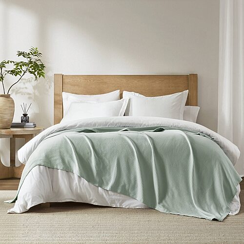 Click here for Madison Park Liquid Cotton Blanket  King - Seafoam prices