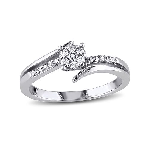 Click here for 1/5 CT.T.W. Natural Diamond 10K White Gold Cluster... prices