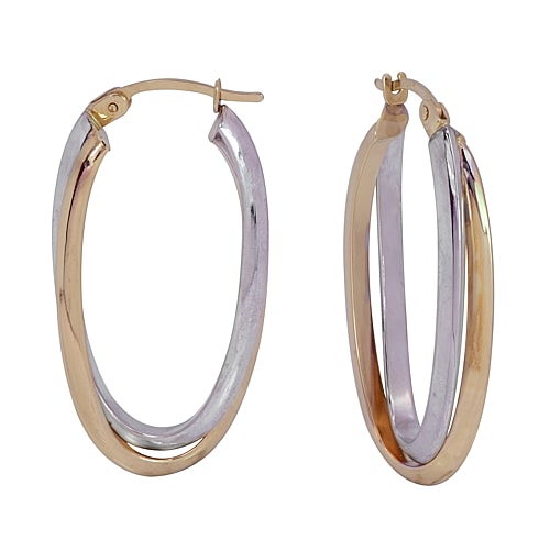 Click here for Womens 14K Two Tone Gold 30mm Hoop Earrings  One S... prices