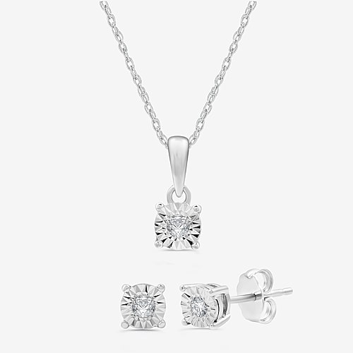 Click here for Womens 1/10 CT. T.W. Lab Grown White Diamond Sterl... prices