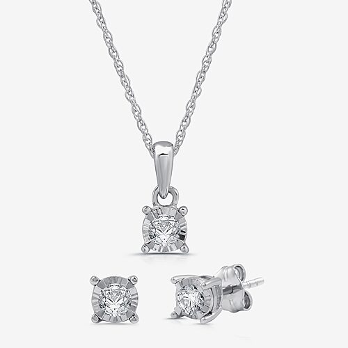 Click here for Womens 1/4 CT. T.W. Lab Grown White Diamond Sterli... prices