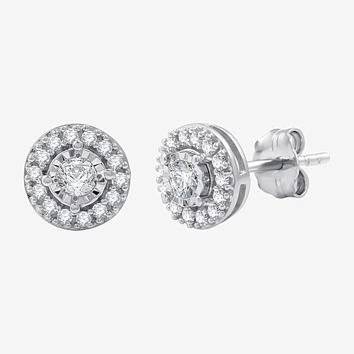 Click here for 1/4 CT. T.W. Lab Grown White Diamond Sterling Silv... prices