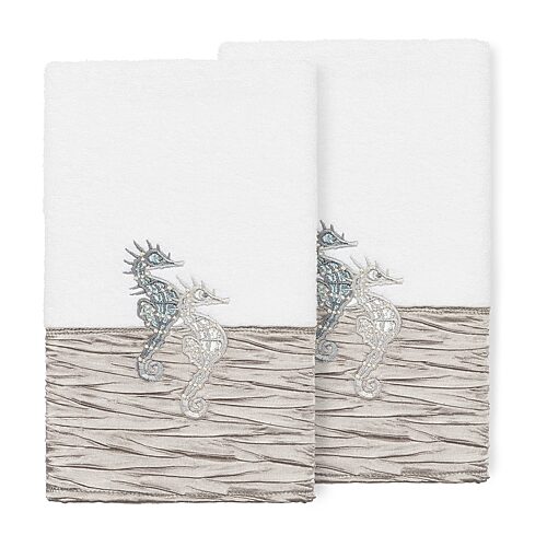 Click here for Linum Home Textiles Sofia 2-pc. Embellished Hand T... prices
