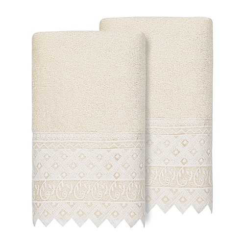 Click here for Linum Home Textiles Aiden 2-pc. Embellished Hand T... prices