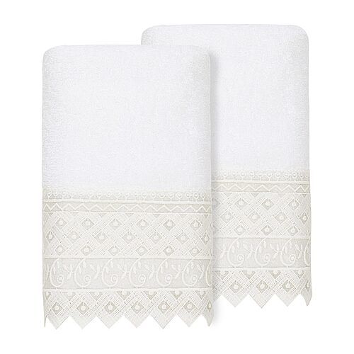 Click here for Linum Home Textiles Aiden 2-pc. Embellished Hand T... prices