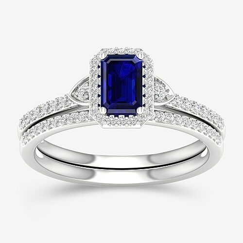Click here for Modern Bride Gemstone Womens 14K White Gold Halo B... prices