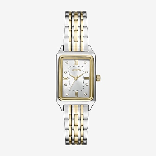 Click here for Geneva Womens Crystal Accent Two Tone Bracelet Wat... prices
