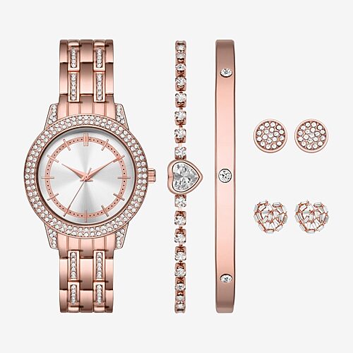 Click here for Ladies Boxed Sets Womens Crystal Accent Rose Goldt... prices