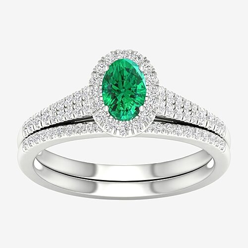 Click here for Modern Bride Gemstone and 1/3 CT. T.W. Diamond Ova... prices