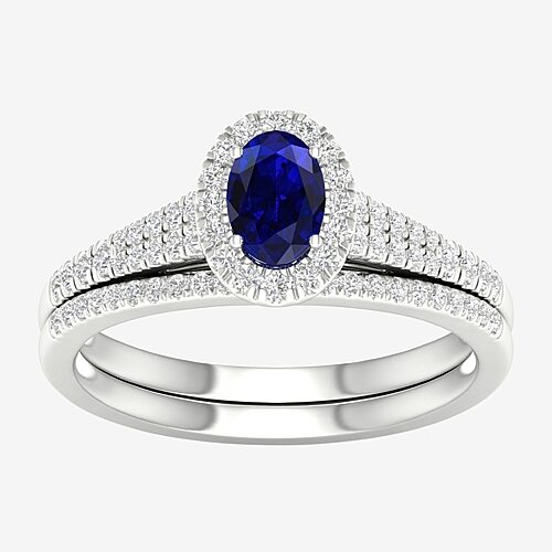 Click here for Modern Bride Gemstone and 1/3 CT. T.W. Diamond Ova... prices