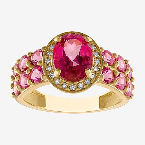 Click here for Womens 1/10 CT. T.W. Genuine Pink Topaz 10K Gold R... prices