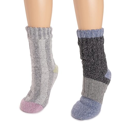 Click here for Muk Luks Womens Color Blocked Sweater Cabin Socks... prices