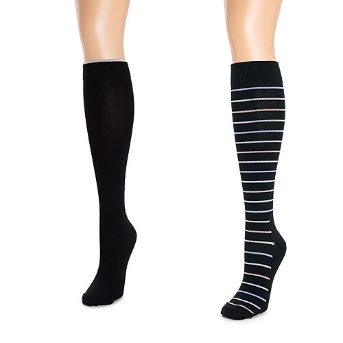 Click here for Muk Luks Womens 2 Pair Pack Nylon Compression Knee... prices