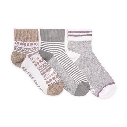 Click here for Muk Luks Womens 3 Pair Pack Quarter Crew Cotton Co... prices