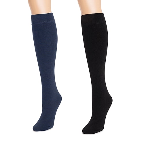 Click here for Muk Luks Womens 2 Pack Fleece Lined Knee High Sock... prices