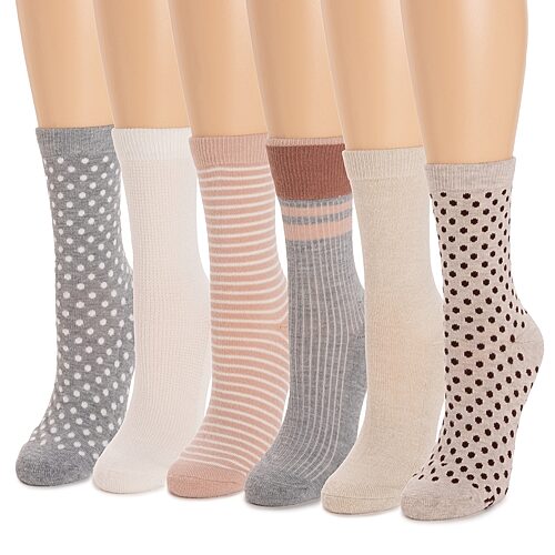 Click here for Muk Luks Womens 6" Dream step Crew - Light ne... prices