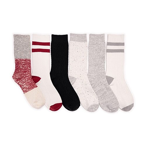 Click here for Muk Luks Womens Microfiber Boot Socks 6 Pack - Ivo... prices