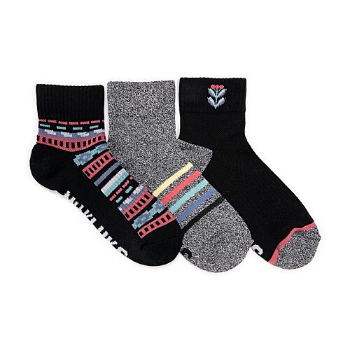 Click here for Muk Luks Womens 3 Pair Pack Quarter Crew Cotton Co... prices