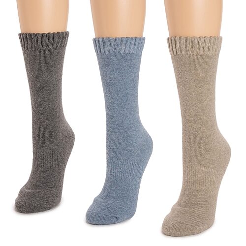Click here for Muk Luks Womens Wool Boot Sock 3 Pair Pack - Blue/... prices