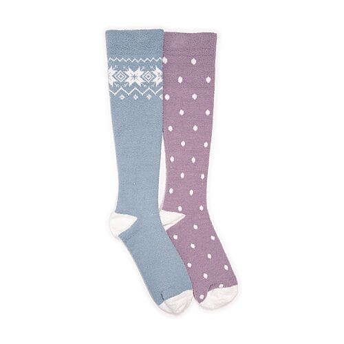 Click here for Muk Luks Womens 2 Pack Tall Compression Cozy Sock... prices