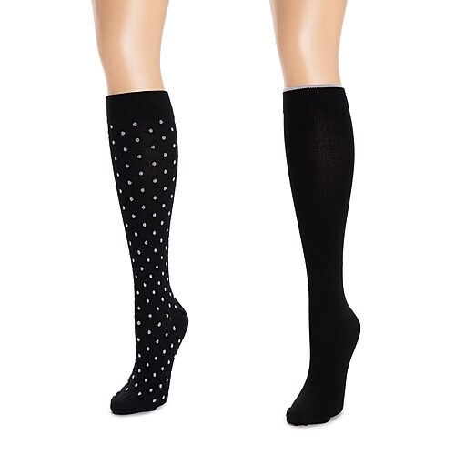 Click here for Muk Luks Womens 2 Pair Pack Nylon Compression Knee... prices