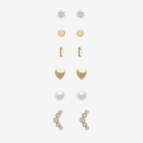 Click here for Mixit Womens Glass Hypoallergenic 6 Pair Earring S... prices