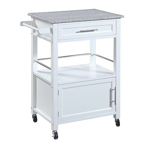 Click here for Granite-Top Kitchen Cart  One Size  White prices