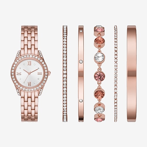 Click here for Ladies Sets Womens Crystal Accent Rose Goldtone 6-... prices