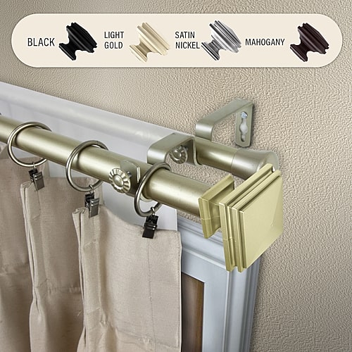 Click here for Rod Desyne Bedpost Double Curtain Rod  One Size  Y... prices