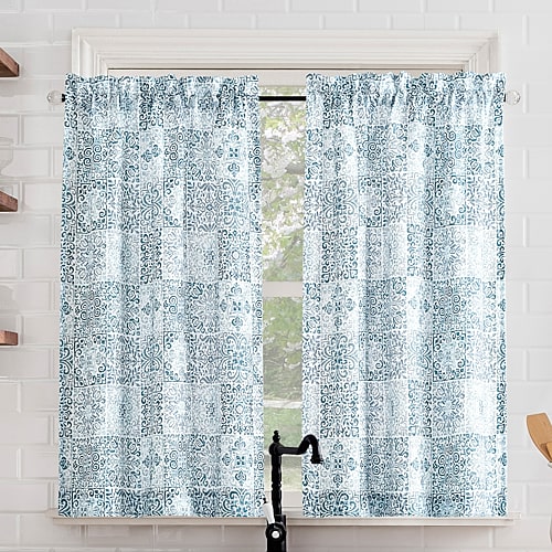 Click here for No 918 Genoa Mosaic 2-pc. Rod Pocket Window Tier... prices