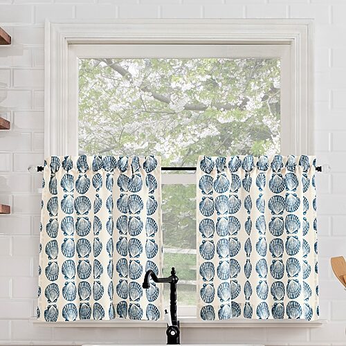 Click here for No. 918 Seaside Tonal Seashell Print Semi-Sheer Ro... prices