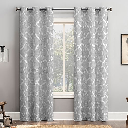 Click here for Sun Zero Tikal Woven Ogee Grommet Top Light-Filter... prices