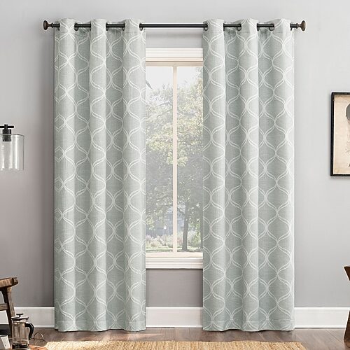 Click here for Sun Zero Tikal Woven Ogee Grommet Top Light-Filter... prices